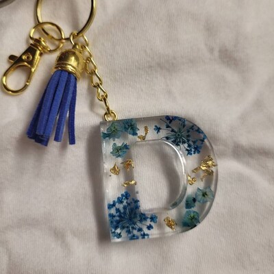 Handmade Cloud Resin Letter Keychain Cloud Keychain Initial Keychain ...