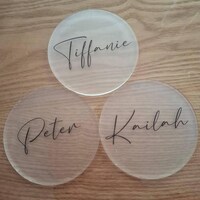 Wave Name Cards | Acrylic + Laser | Personalised, Individual Guests ...
