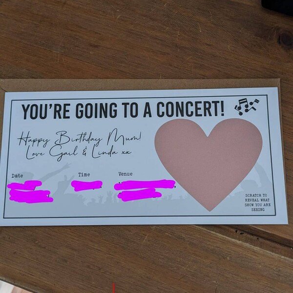 Personalised Surprise Birthday Card | Personalised Surprise Concert ...