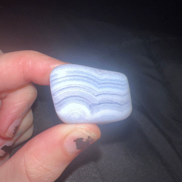 Blue Lace Agate Tumbled Stone - Grade A - Multiple Sizes Available ...