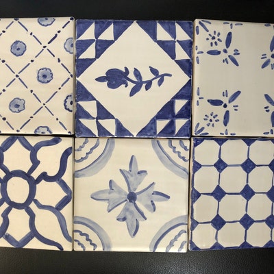 French Country Handpainted Tiles Chickens - Etsy