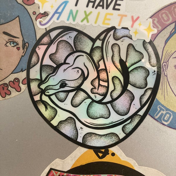 Holographic Snake Die Cut Vinyl Sticker Colorful Snake Sticker Python ...