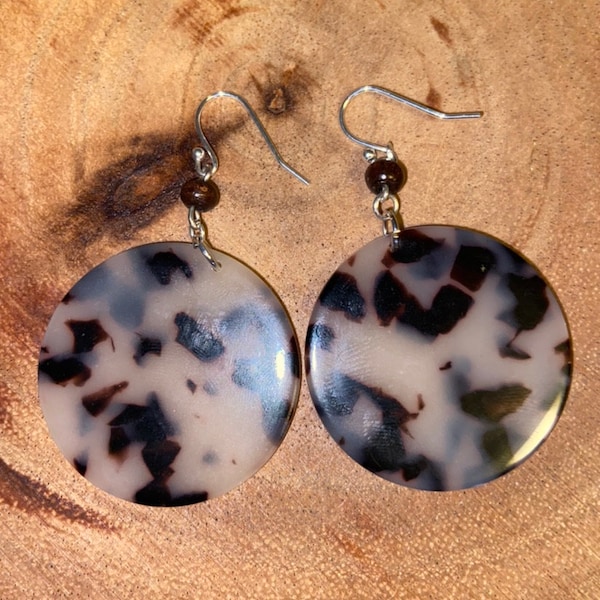 4 Blonde Tortoise Shell Pendant, 35mm Discs Large Circle Acrylic Blanks ...