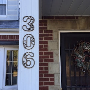 Rustic Cast Iron House Numbers Aged Brass 4.5 Inches - Etsy