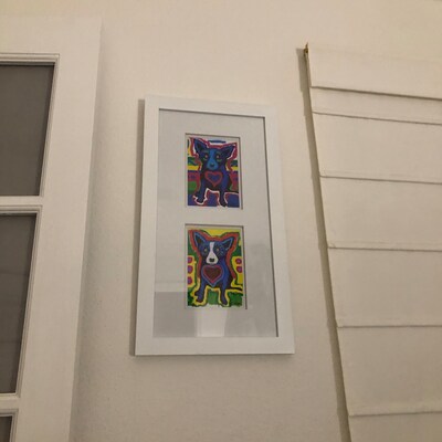 George Rodrigue Blue Dog Note Cards in Matted Window Pane - Etsy