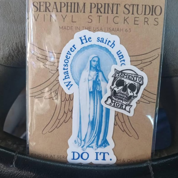 Virgin Mary Whatsoever He Saith Unto You Do It Vintage Style Sticker ...