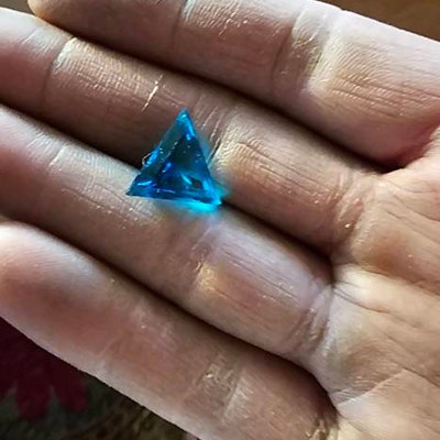 Quality Lab Created London Blue Topaz Triangle Shape 12X12X8.40MM Step ...