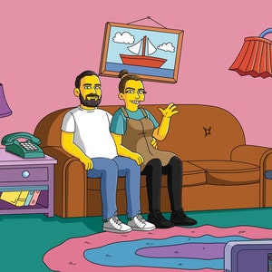 Custom Yellow Characters, Personalized Art, Yellow People Portrait ...