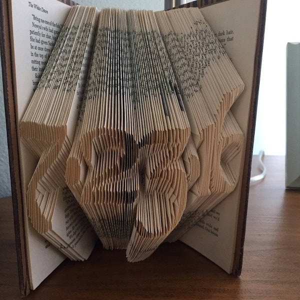 Folded Book Art Anniversary Gift, Personalized Date Centerpiece - Etsy