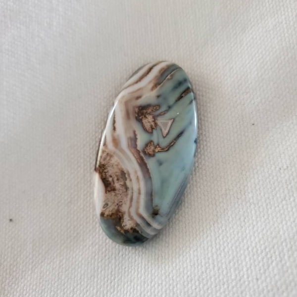 NATURAL Gemstone Sky Blue Dragon Skin Agate Pendant, Oval Shape ...