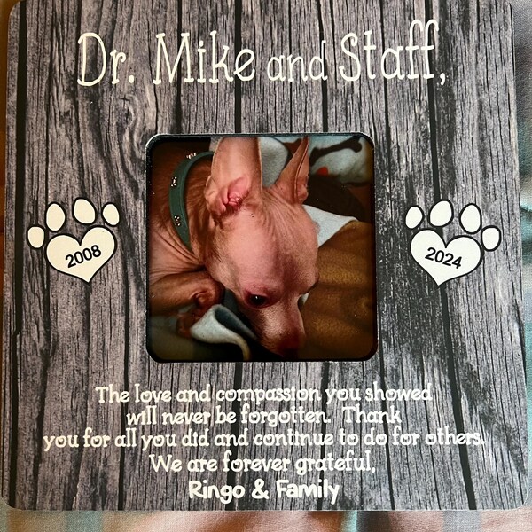 Veterinarian Gift | Personalized Wood Photo Frame, Animal Thank You - Etsy