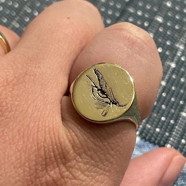 IRELAND Rabbit Ring, Irish Bunny Coin Signet Ring Women, Celtic Eire ...