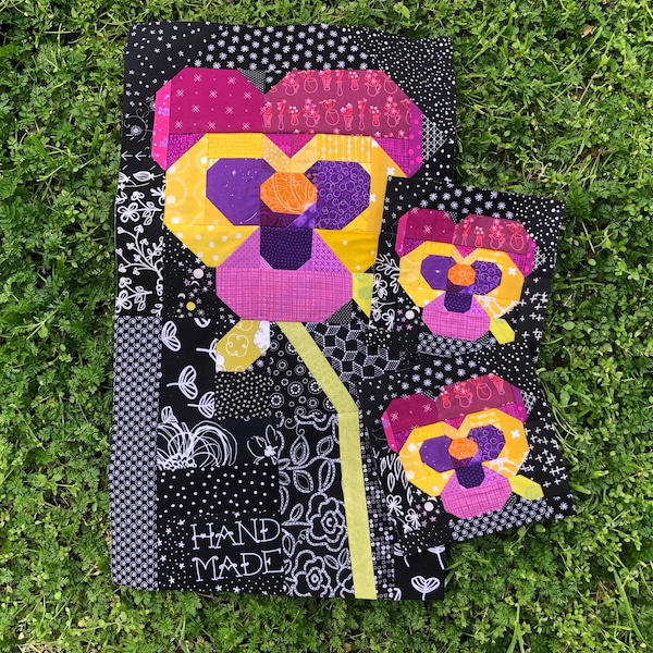 Pansy Flower Spring Garden Quilt Block Pattern PDF - Includes ...