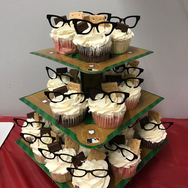Nerd Glasses Cupcake Toppers, Reading Themed Party, Reading Glasses ...