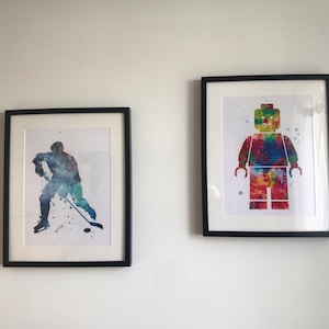 Lego Man Minifigure Art Watercolor Print, Boys Nursery Decor, Wall Art ...