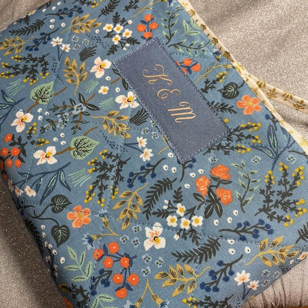 Quilted Book Cover Sewing Pattern: Customizable Journal, Bible (PDF ...