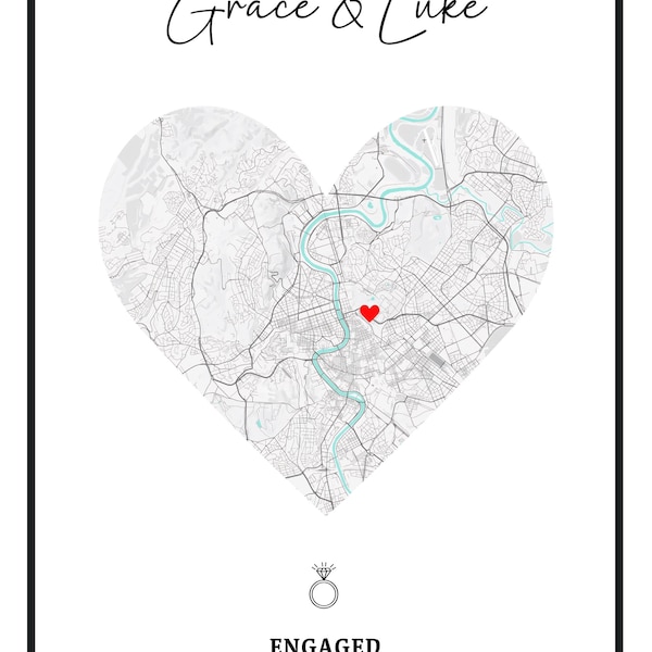 Engagement Print, Engagement Gift, Gift for Engaged Couple ...