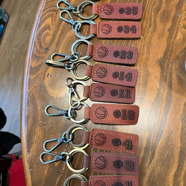 Personalized Leather Basketball Keychain, Team Gift - Etsy