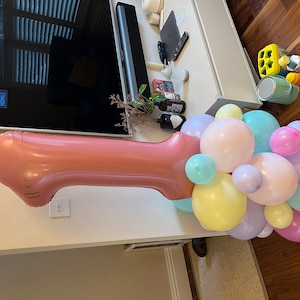 DIY Large 55 Pastel Birthday Balloon Sculpture, Pastel Coloured Balloon ...