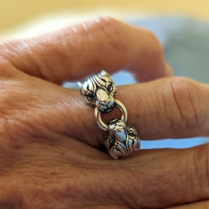 Japanese Oni Mask Ring Silver Oni Panther Ring Hannya Demon Ghost Ring ...