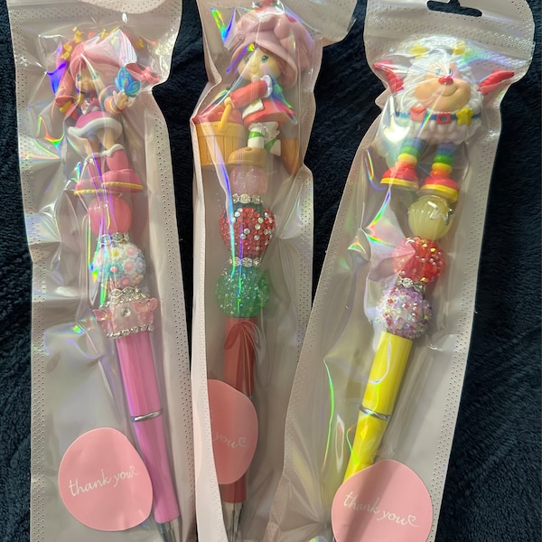 Rainbow Character Pen | Beaded Pen | Custom Pen | Character Pen - Etsy