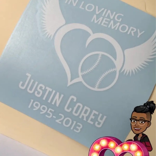 Personalized in Loving Memory Baseball Decal - Car, Truck, Window Vinyl ...