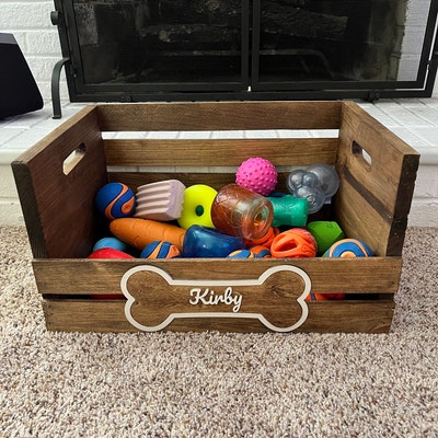 Dog Toy Storage Dog Toy Box Gift for Dog Lover Personalized Dog Bin ...