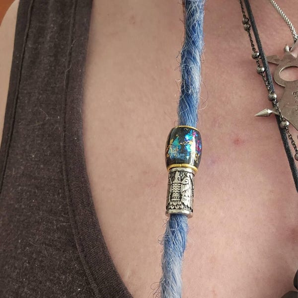 Dichroic Style Dreadlock Beads: Handmade Hair Jewelry - Etsy