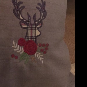Buck Deer Flowers Bouqet Shabby Shick Silhouette - Machine Embroidery ...