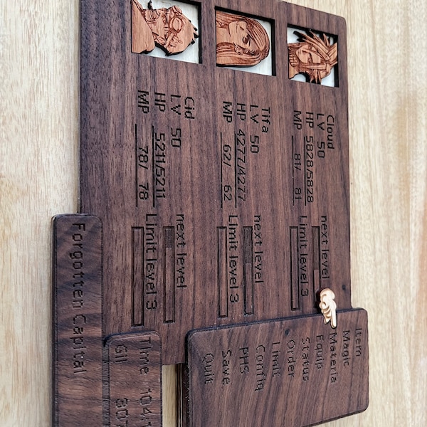 Custom Wooden Final Fantasy 7 Menu Screen With Characters You Can Pick ...