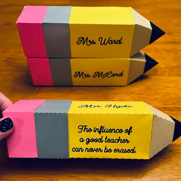 SVG File Bundle: 3D Pencil Gift Box and 3D Colored Pencil Gift Box ...