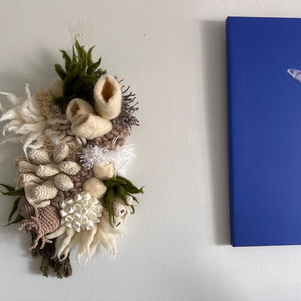Unique Coral Reef Weaving Wall Art With Crocheted, Knitted, Felted ...