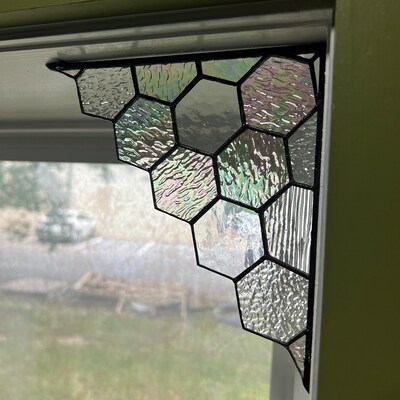 Stained Glass Corner Stained Glass Suncatcher Stained - Etsy
