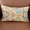 Green, Pink and Aqua and Ivory Floral Pillow Cover / Designer Hamilton ...