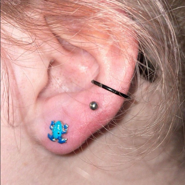 16G Tiny Frog Internally Threaded Cartilage Stud/daith Studs/tragus ...