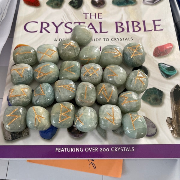 Aquamarine Runes | Aquamarine Rune Set | Set of 25 Aquamarine Elder ...