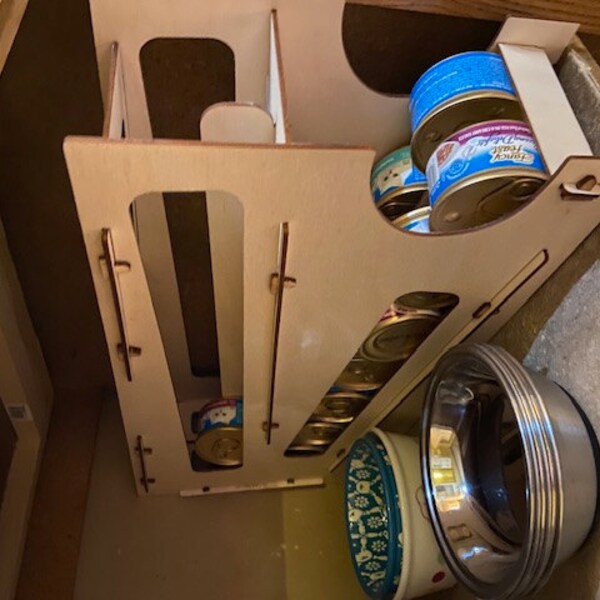 Digital EPS SVG of Rotating Can Rack for Makers and DIY. Laser Cut File ...