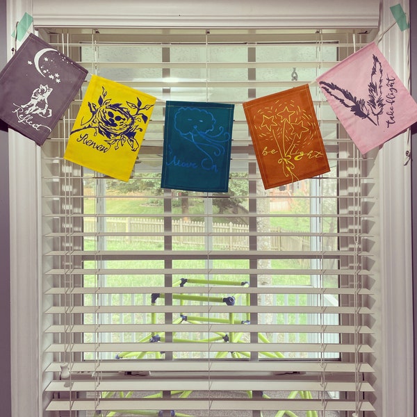 Mini Ocean Prayer Flags. Go With the Flow Set to Hang on Bike, Van, Car ...