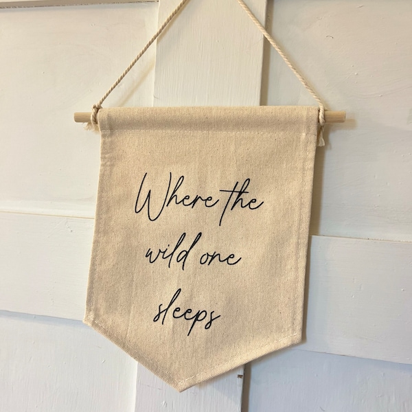 Custom Canvas Banner, Personalized Cursive, Custom Boho Wall Hanging ...