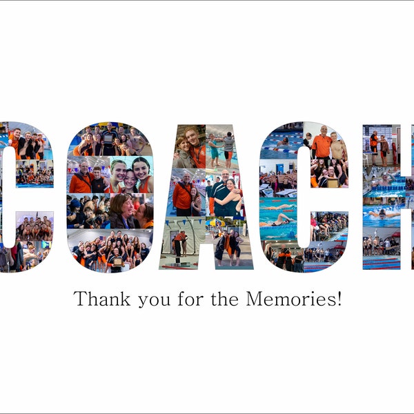 Coach Collage Frame, Custom Gift for Coach, Personalised Collage Gift ...