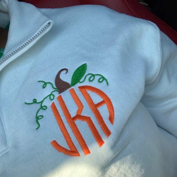 Fall Sweatshirt, Embroidered Shirt, Quarter Zip Sweatshirt, Monogrammed ...