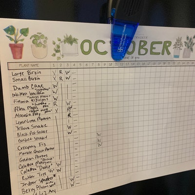 Monthly Plant Care Tracker DIGITAL DOWNLOAD Print Yourself at Home ...