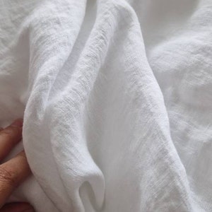 Linen Fabric Milk White With Natural Checks, Linen Fabric by the Yard ...