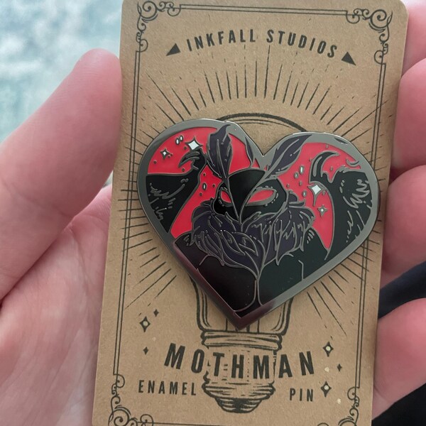 Mothman GLOW Hard Enamel Pin Cute Kawaii Cryptid Pin - Etsy