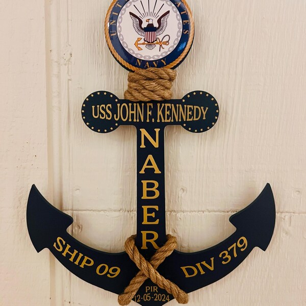 Personalized Navy Anchor Door Decoration: Graduation, Bootcamp, PIR ...