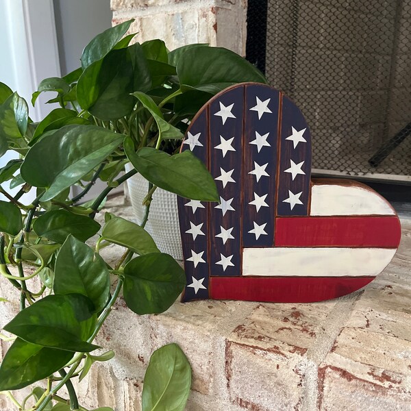 American Flag Heart - Etsy