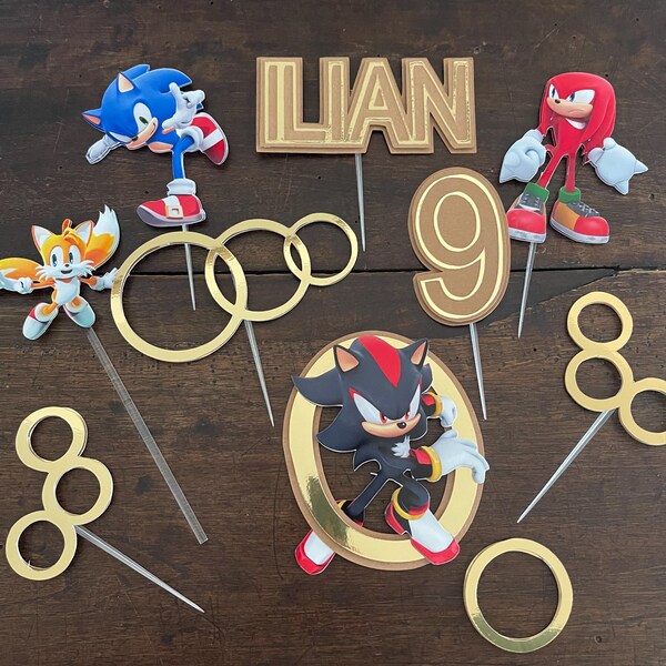 Sonic Shadow Cake Topper | Sonic Cake Topper | Sonic Shadow Party ...