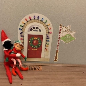 Christmas Elf Door Decal - Elf Prop Wall Decal Set - Reusable - Fairy ...
