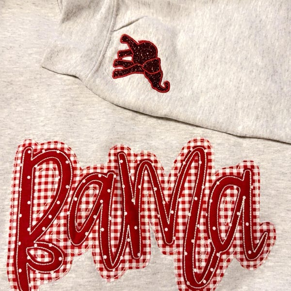 Bama Embroidered Sweatshirt & Tshirt || Alabama Crimson Tide || College ...
