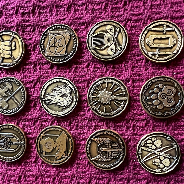 Engraved RPG Character Token Set: All 12 Class Coins - Etsy